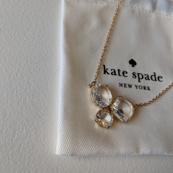 kate spade | Jewelry | New Kate Spade 3 Gem 2k Gold Necklace | Poshmark